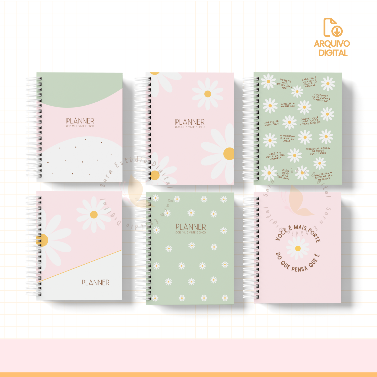 Capas - Planner 2025 - Editável no Canva - Sara Estúdio Digital